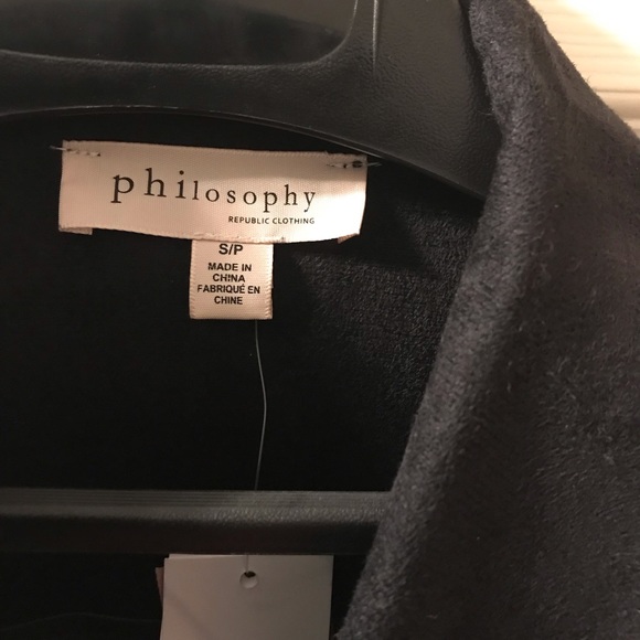 Philosophy | Jackets & Coats | Nwt Philosophy Wide Lapel Black Leather ...